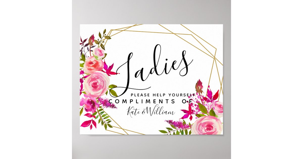 ladies restroom sign - toiletries basket Crystal | Zazzle