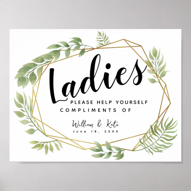 ladies restroom sign - toiletries basket Crystal | Zazzle