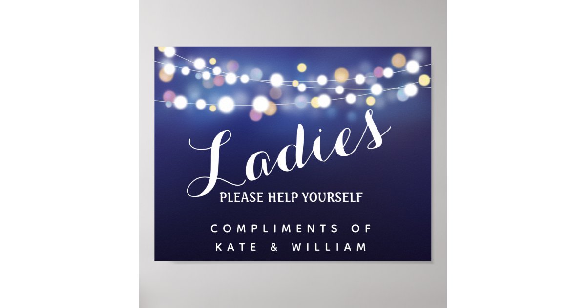 ladies restroom sign - toiletries basket Navy | Zazzle