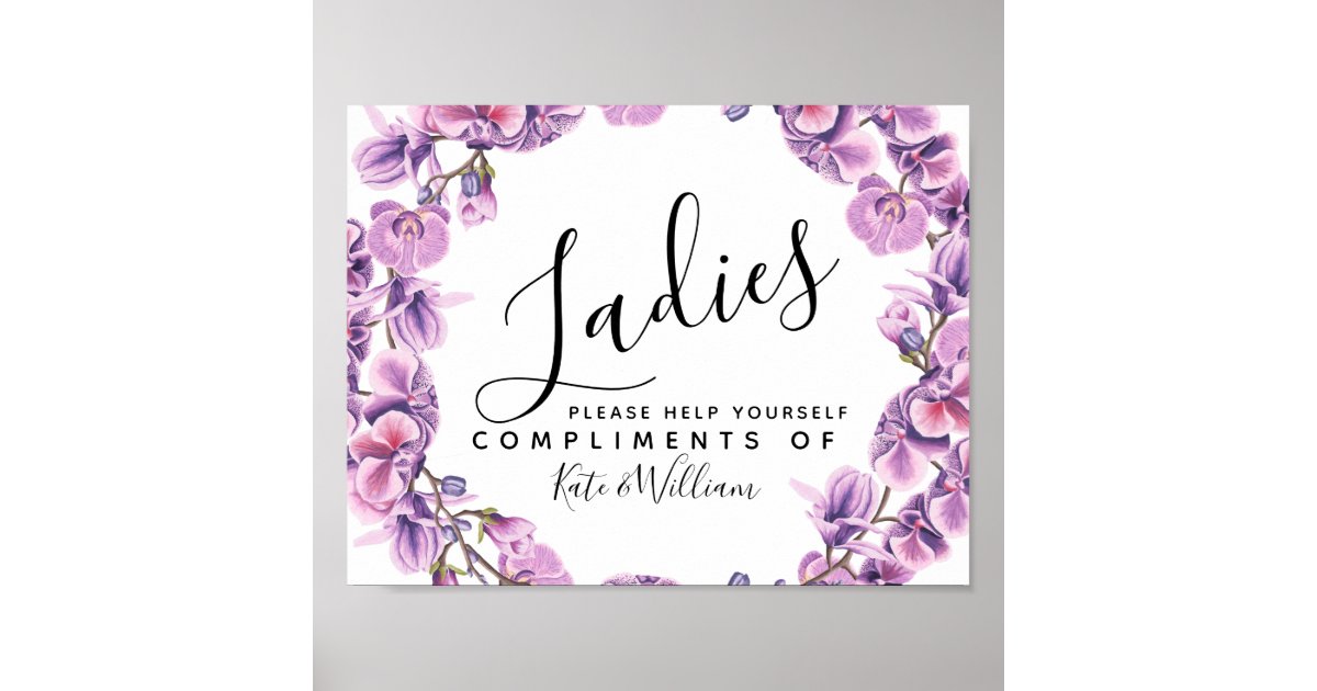 ladies restroom sign - toiletries basket purple | Zazzle