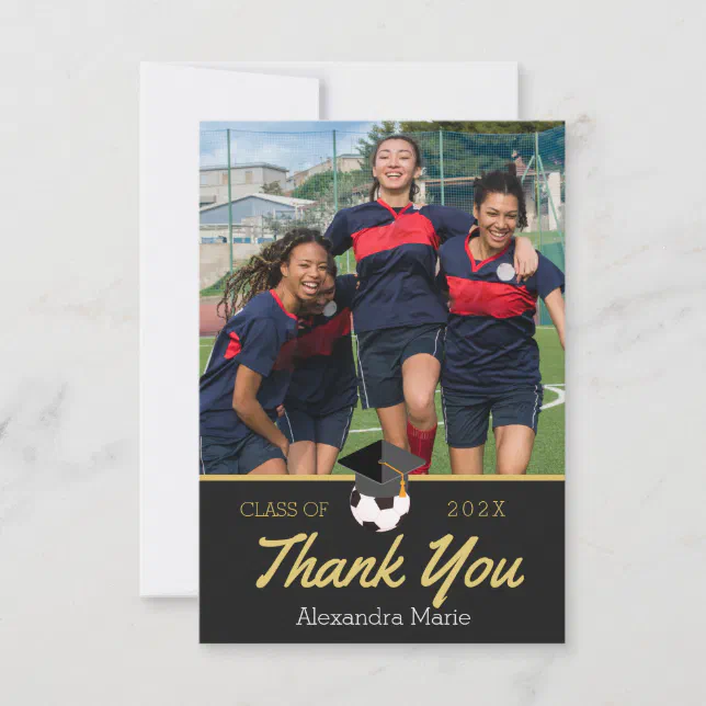 Ladies Soccer player Thank you graduate Photo | Zazzle