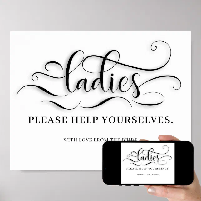 Ladies Wedding Bathroom Sign | Zazzle