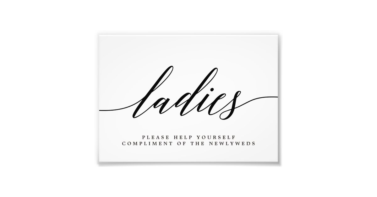 Ladies Wedding Bathroom Sign EDITABLE COLOR MSC | Zazzle