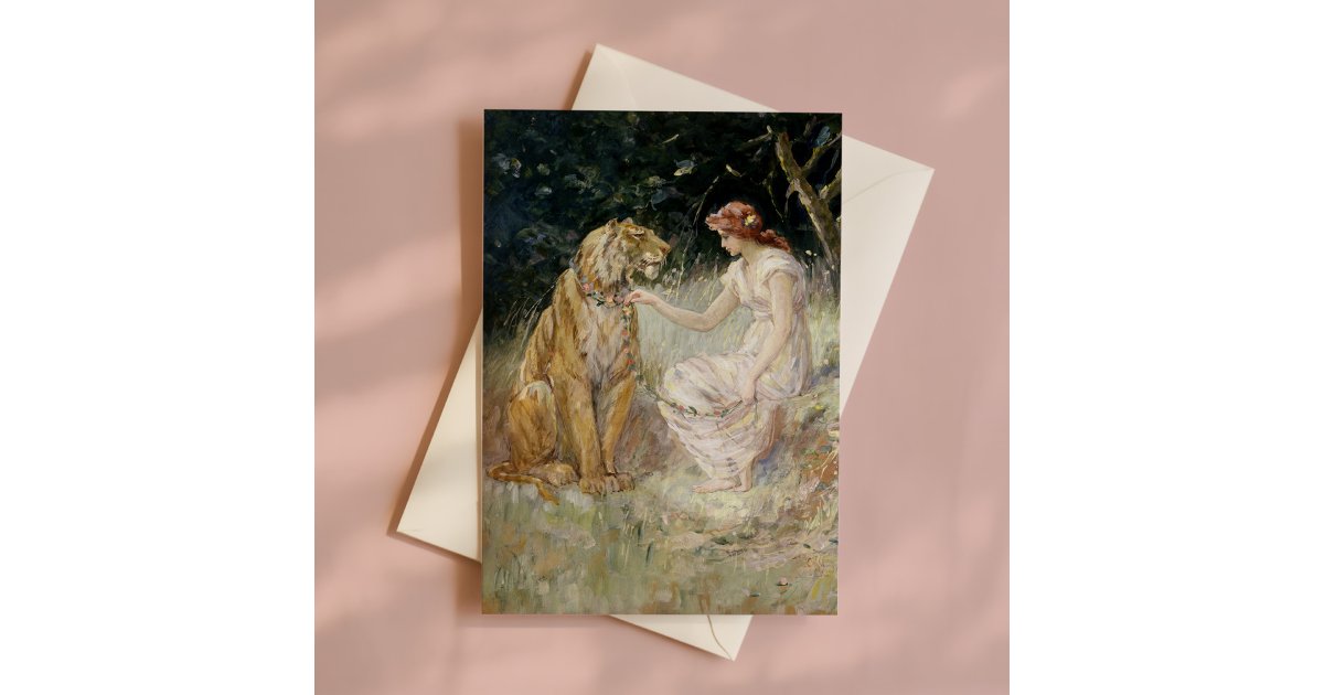Lady and the Tiger | Frederick Stuart Church Card | Zazzle