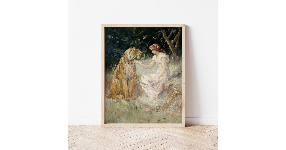 Lady and the Tiger | Frederick Stuart Church Poster | Zazzle