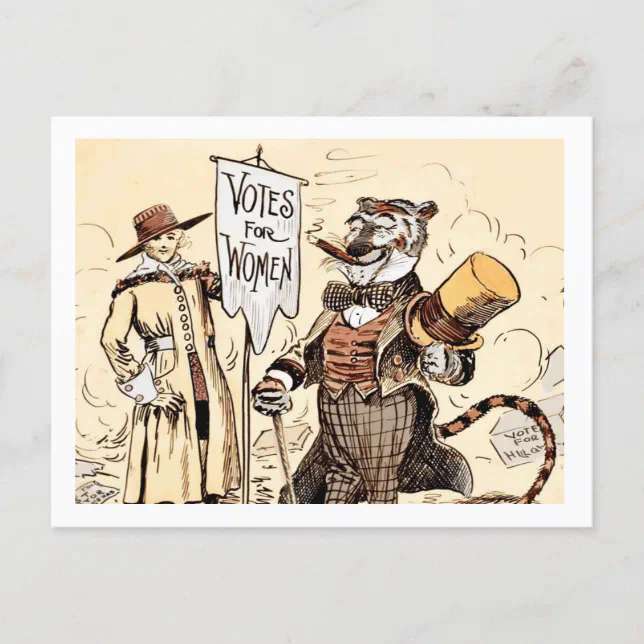 Lady and the Tiger Voting Rights Holiday Postcard | Zazzle