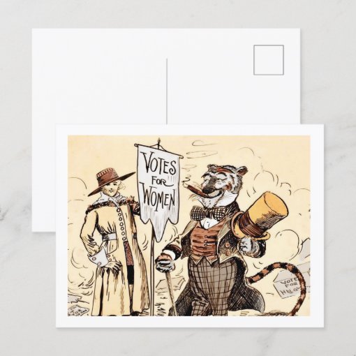 Lady and the Tiger Voting Rights Holiday Postcard | Zazzle