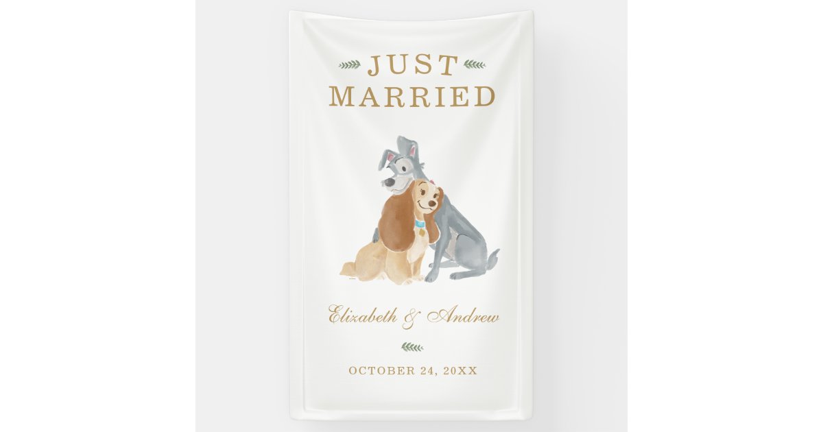 Lady and the Tramp | Just Married - Wedding Banner | Zazzle