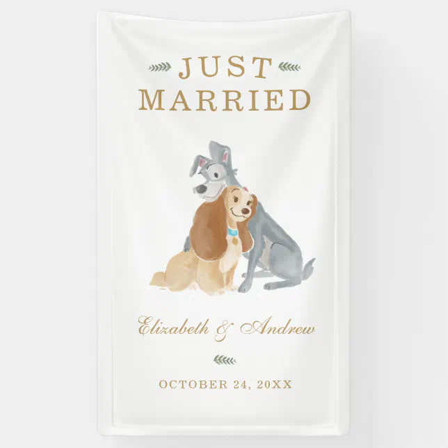 Lady and the Tramp | Just Married - Wedding Banner | Zazzle