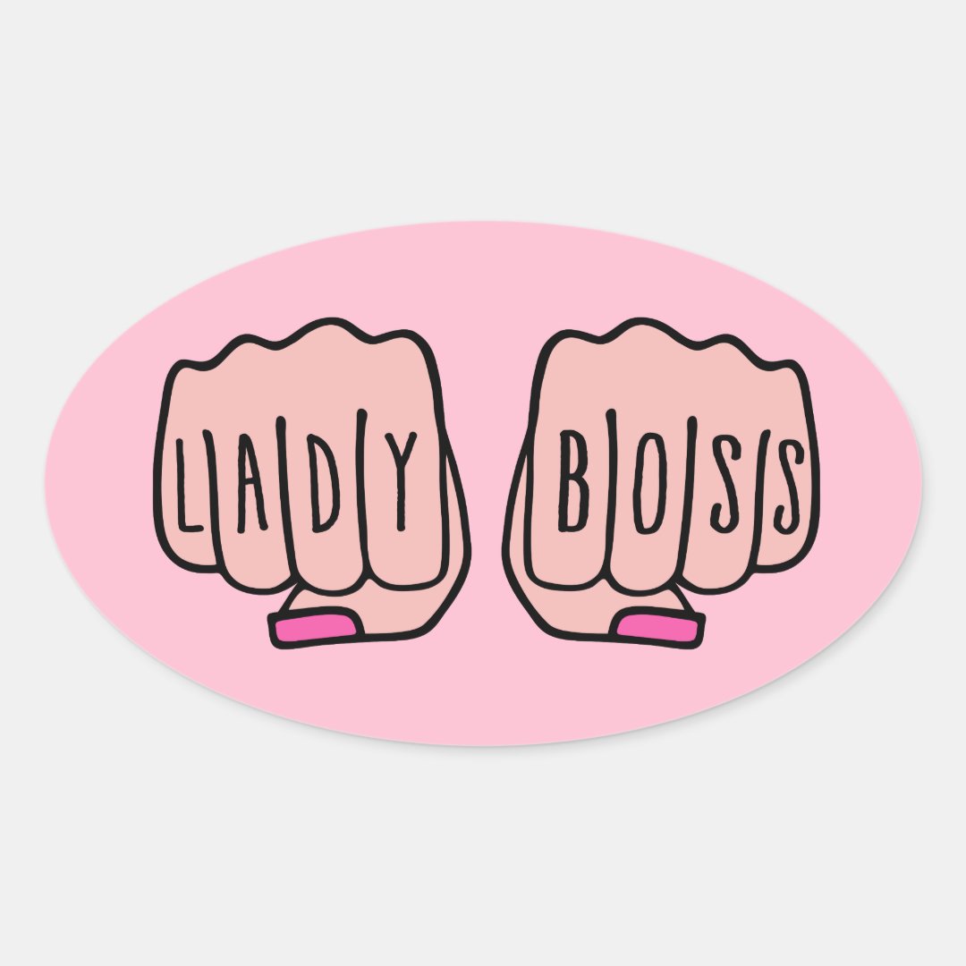 Lady boss oval sticker | Zazzle