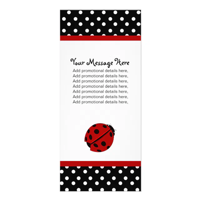 Lady Bug and Polka Dots Rack Cards | Zazzle