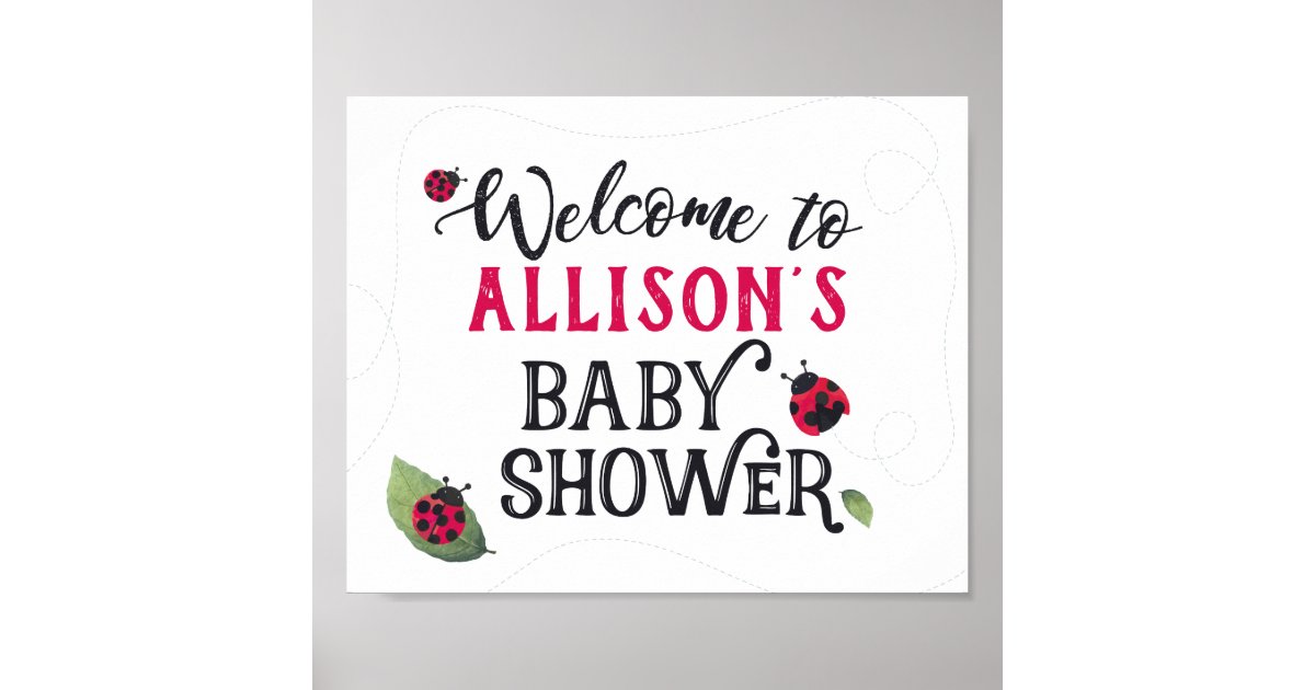 Lady Bug Baby Shower Welcome Sign | Zazzle