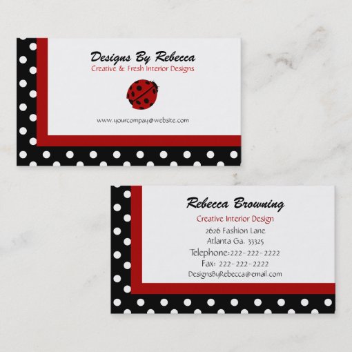 Lady Bug Business Cards | Zazzle
