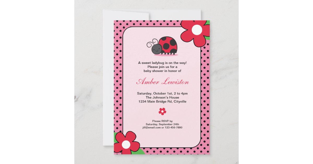 Lady Bug Invitation | Zazzle