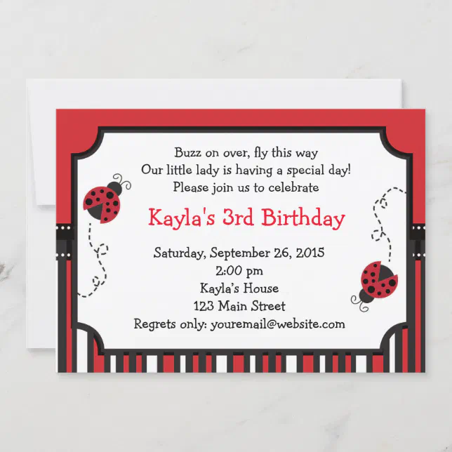 Lady Bug Invitation | Zazzle