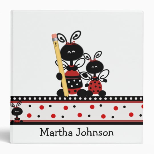 Lady Bugs with Pencil Teacher's Class Planner Binder | Zazzle.com