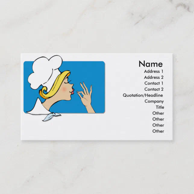 Lady Chef Business Cards | Zazzle