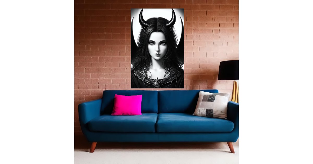 Lady demon Lord | AI Art Poster | Zazzle