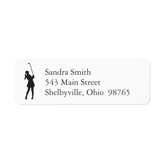 Lady Golfer Return Address Labels | Zazzle