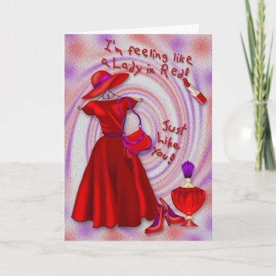 Lady in Red Birthday Card | Zazzle.com