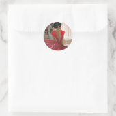 Lady in Red Classic Round Sticker | Zazzle