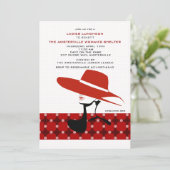 Lady in Red Hat Invitation | Zazzle
