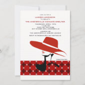 Lady in Red Hat Invitation | Zazzle