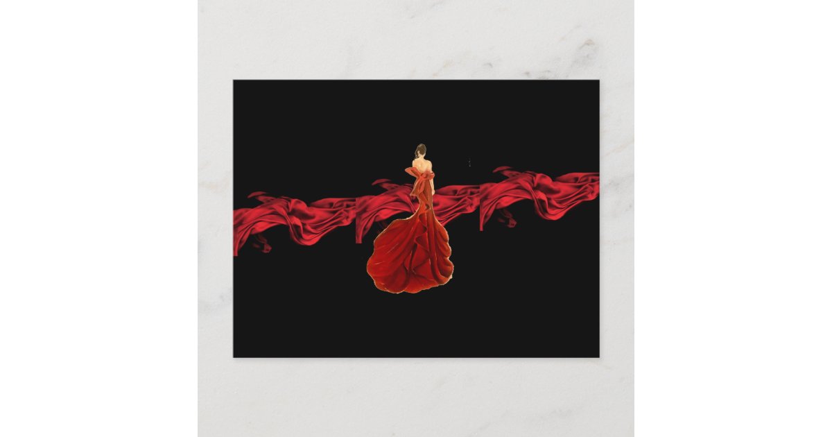 Lady in Red Postcard | Zazzle