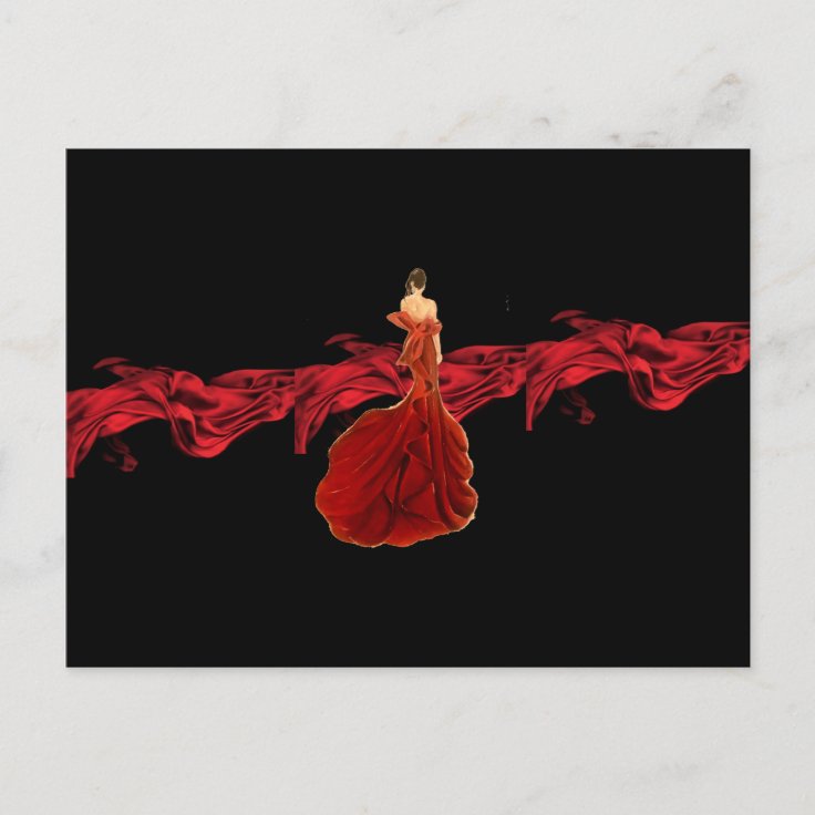 Lady in Red Postcard | Zazzle