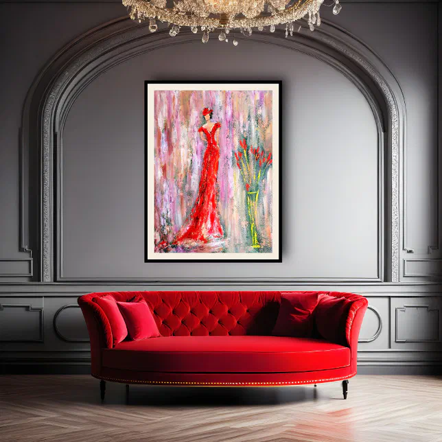 Lady in Red Poster | Zazzle