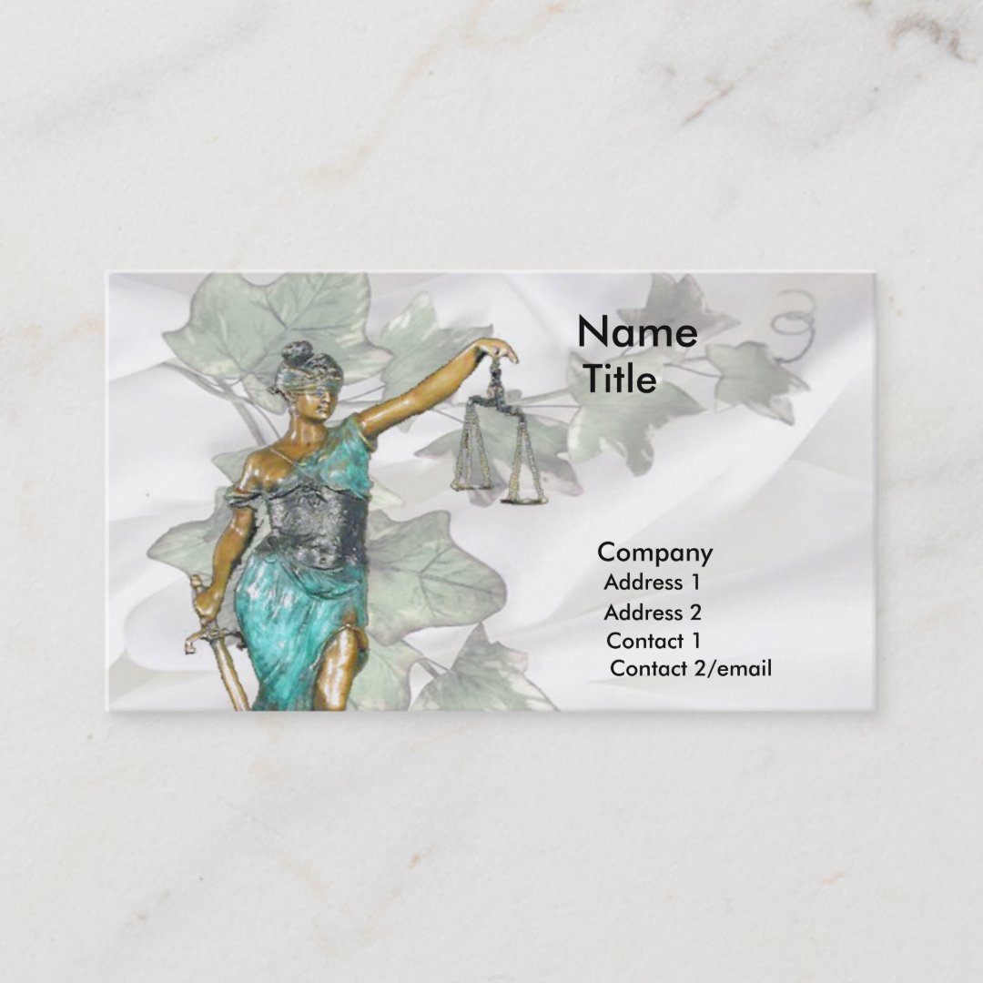 Lady Justice 1 Business Card | Zazzle