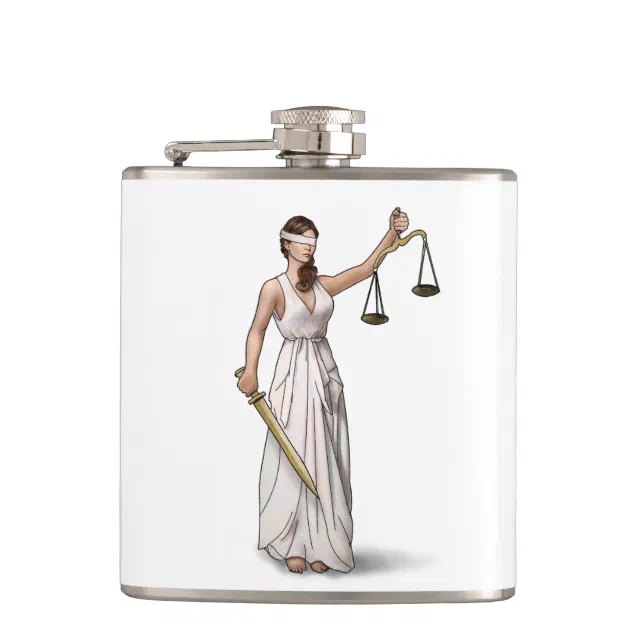 Lady Justice Hip Flask | Zazzle