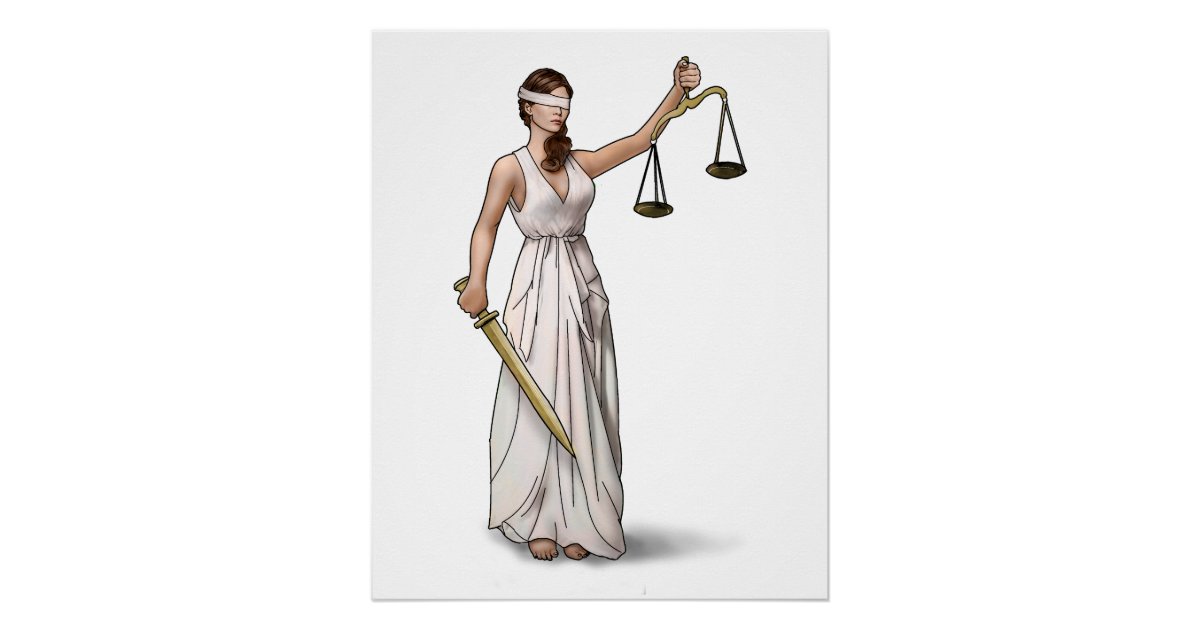 Lady Justice Illustration Poster | Zazzle