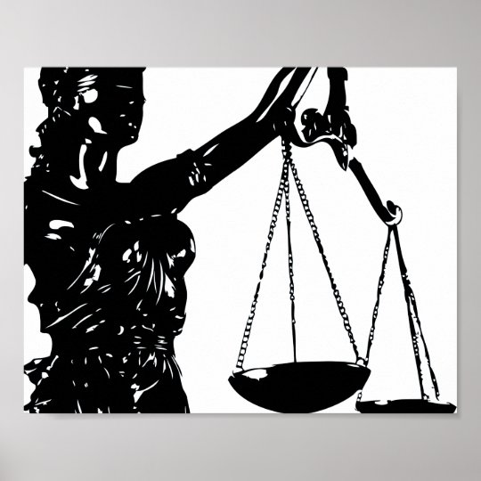 Lady Justice Poster Scales Of Justice Print Law | Zazzle.com