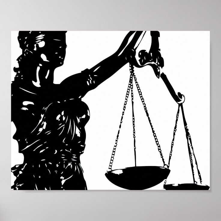 Lady Justice Poster Scales Of Justice Print Law | Zazzle