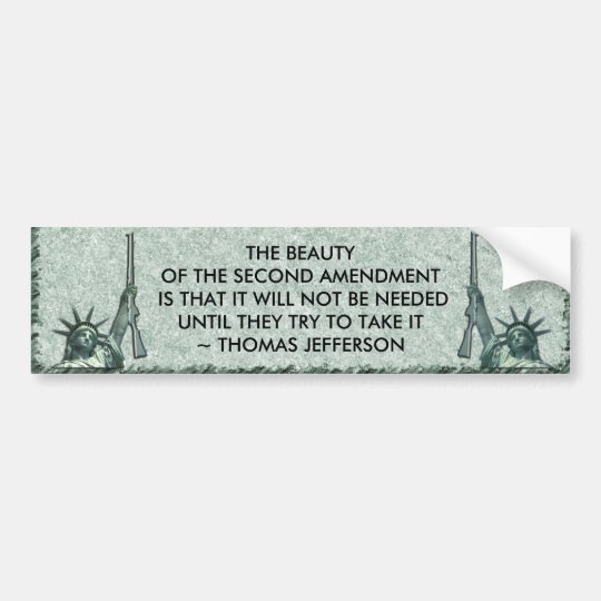 LADY LIBERTY BUMPER STICKER - 2ND AMENDMENT | Zazzle.com