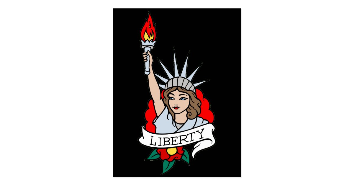 Lady Liberty Tattoo Postcard | Zazzle.com