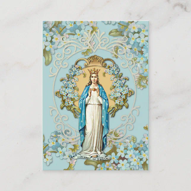 Lady of Knock Virgin Mary Prayer Floral Enclosure Card | Zazzle