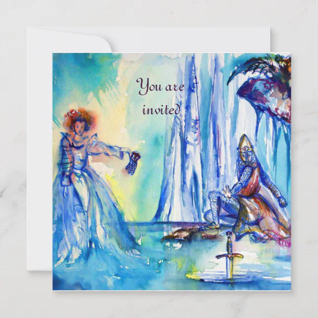 LADY OF LAKE EXCALIBUR Magic and Mystery Parchment Invitation | Zazzle