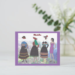 Lady of Peru Paper Doll Postcard | Zazzle