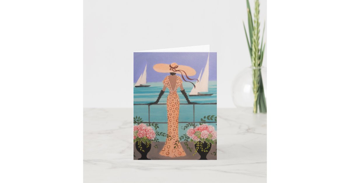 Lady on a Cruise, note card | Zazzle