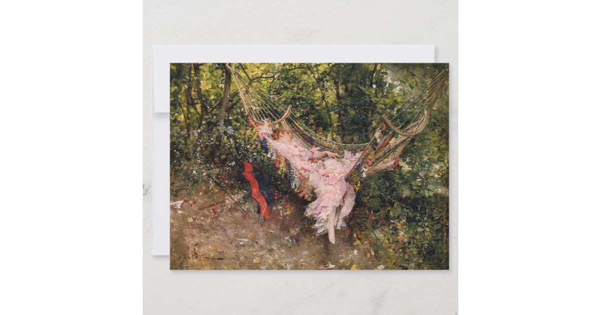 Lady Resting in a Hammock (by Giovanni Boldini) Card | Zazzle