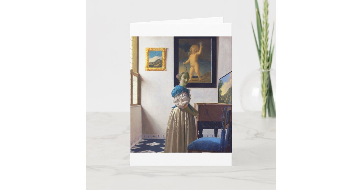 Lady Standing at a Virginal, Johannes Vermeer Card | Zazzle