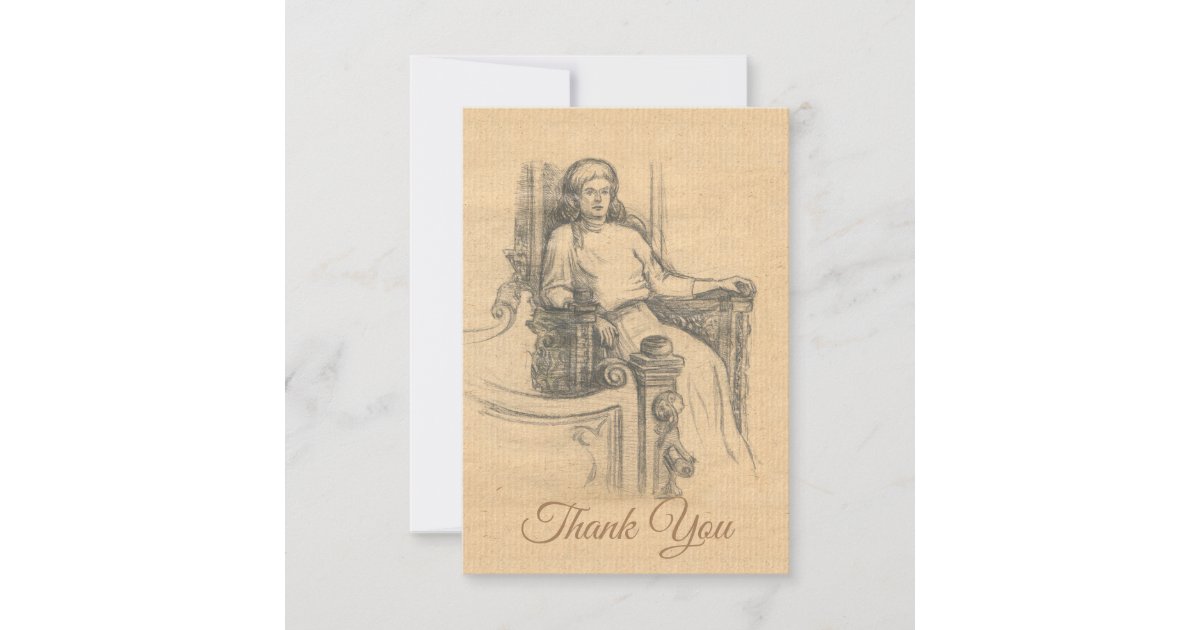 Lady Thank You Card | Zazzle