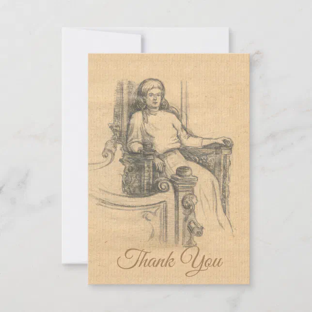 Lady Thank You Card | Zazzle