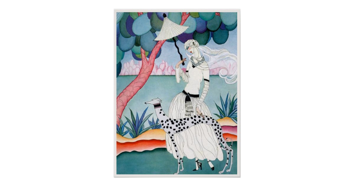 Lady with Dalmatian Dog - Helen Dryden Poster | Zazzle