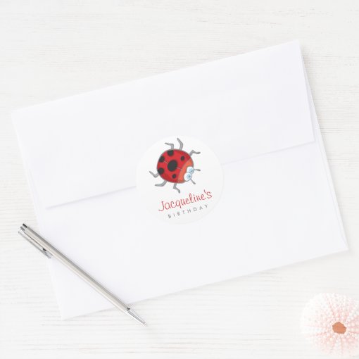 Ladybird / Ladybug Gift Party Favors Label Sticker | Zazzle
