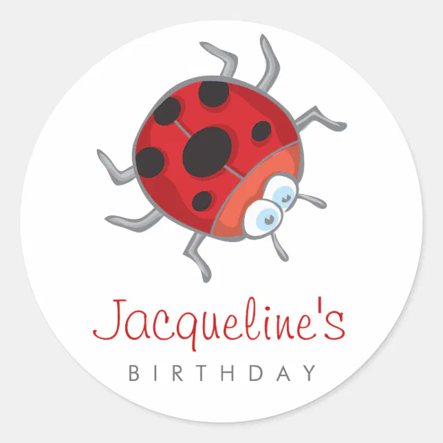 Ladybird / Ladybug Gift Party Favors Label Sticker | Zazzle