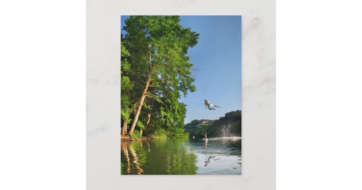 Ladybird Lake Rope Swing - Austin Texas Postcard | Zazzle