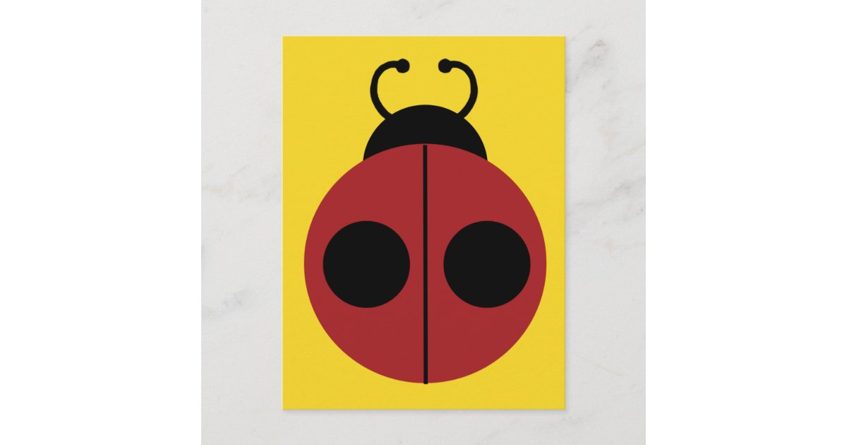 Ladybug 60s retro cool red yellow postcard | Zazzle